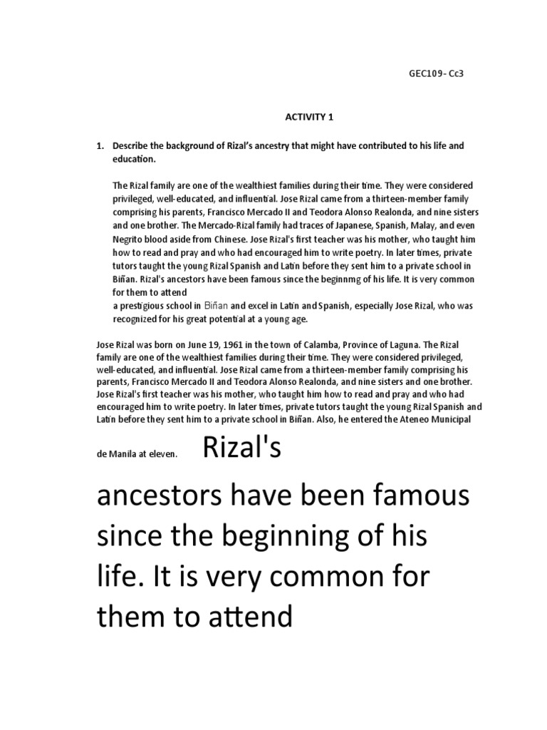 ACTIVITY 1 GEC109 Cc3 | PDF