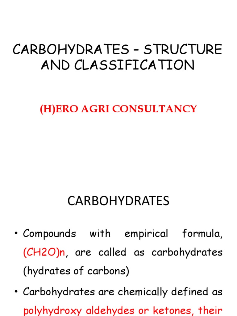 Carbohydrates - Structure and Classification | PDF