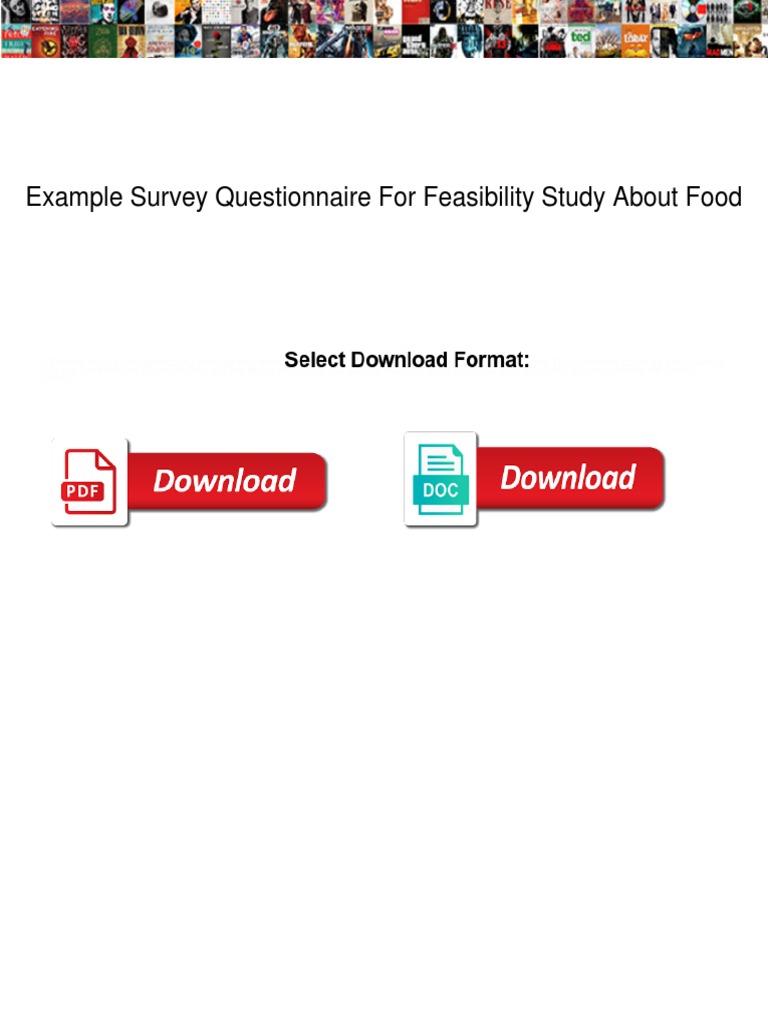 Food Feasibility Study Questionnaire Sample | PDF | Survey Methodology ...