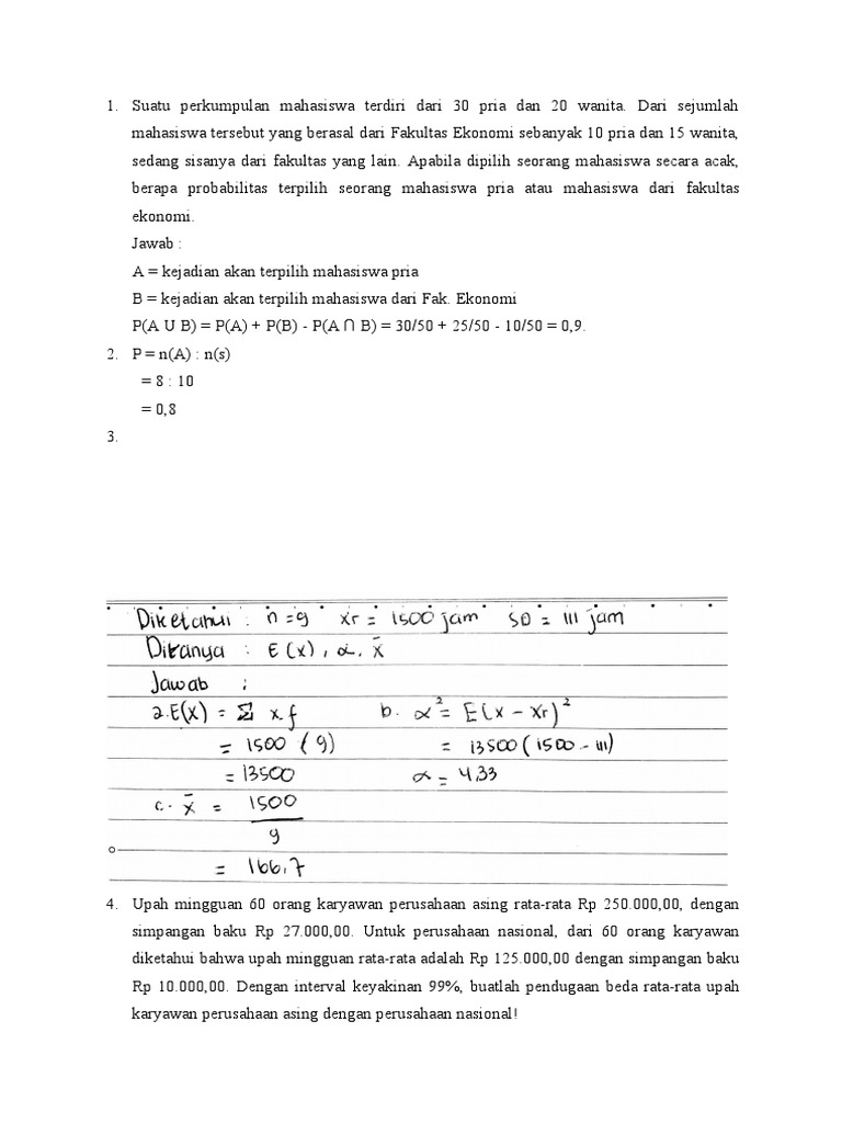 Tugas Statistika Ekonomi | PDF | Karier & Perkembangan | Pengelolaan Keuangan & Uang