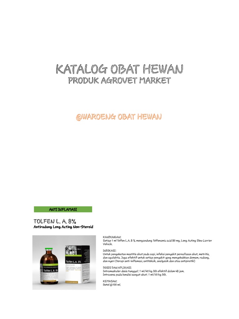 Adoc - Pub - Tolfen L A 8 Antiradang Long Acting Non Steroid | PDF