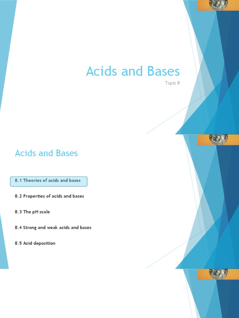 Topic 8.1 IB Chemistry | PDF | Acid | Physical Sciences