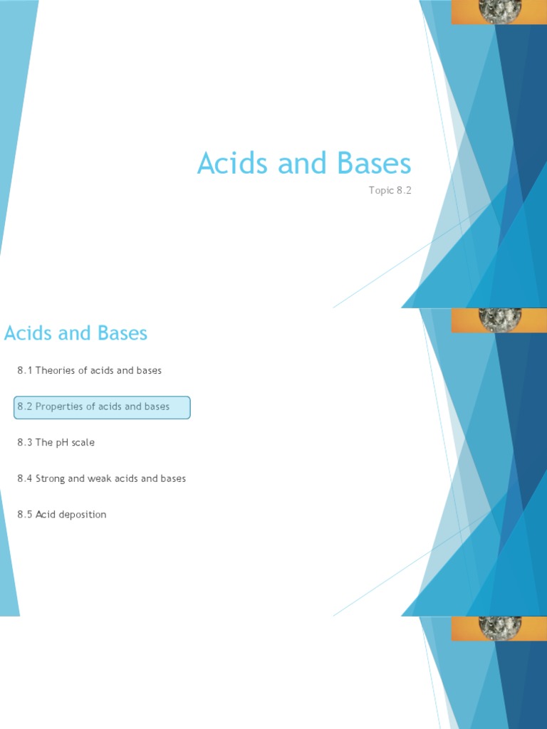 Topic 8.2 IB Chemistry | PDF | Salt (Chemistry) | Acid