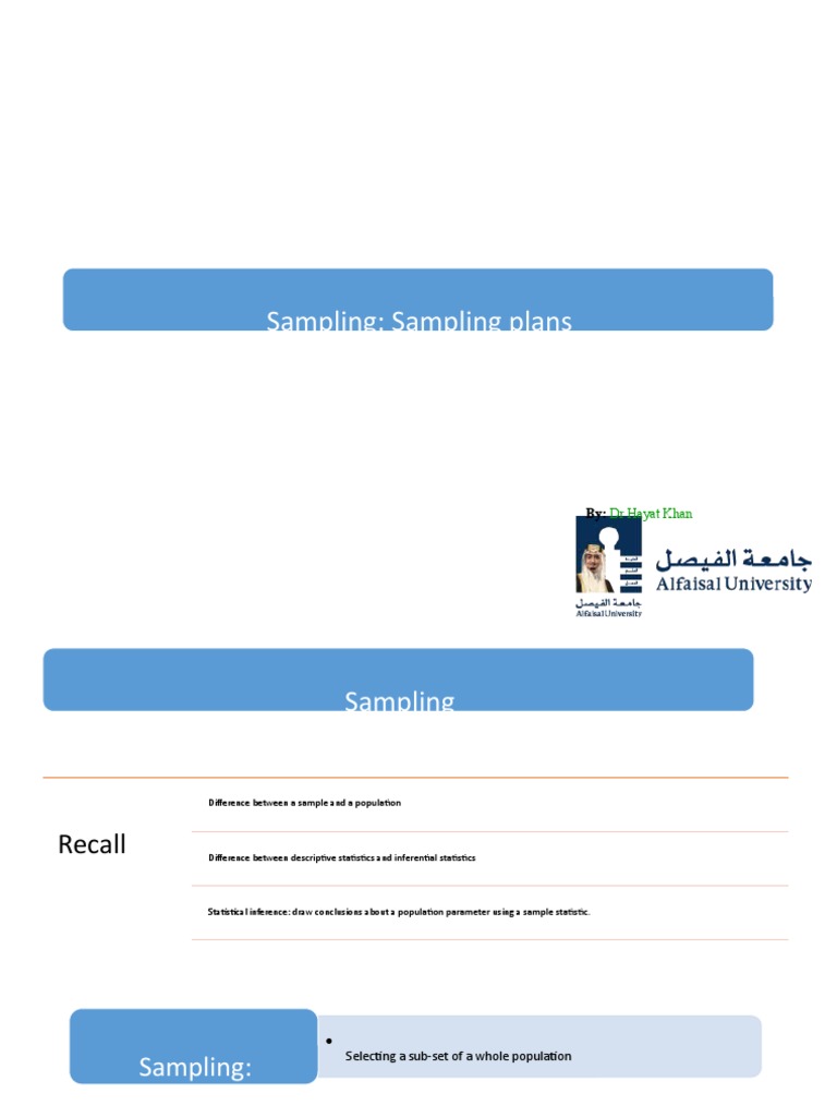 1.3 Sampling-Sampling Plans | PDF | Sampling (Statistics) | Statistics