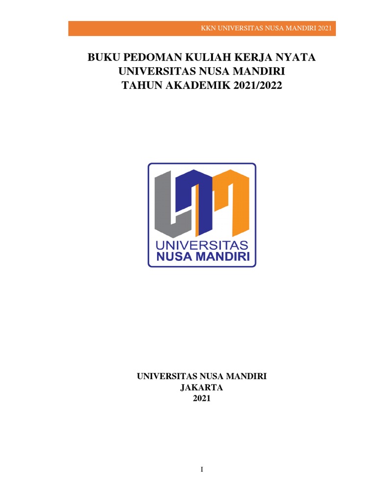 Buku Pedoman KKN Universitas Nusa Mandiri Ganjil 2021-2022 (Acc) - 1 | PDF