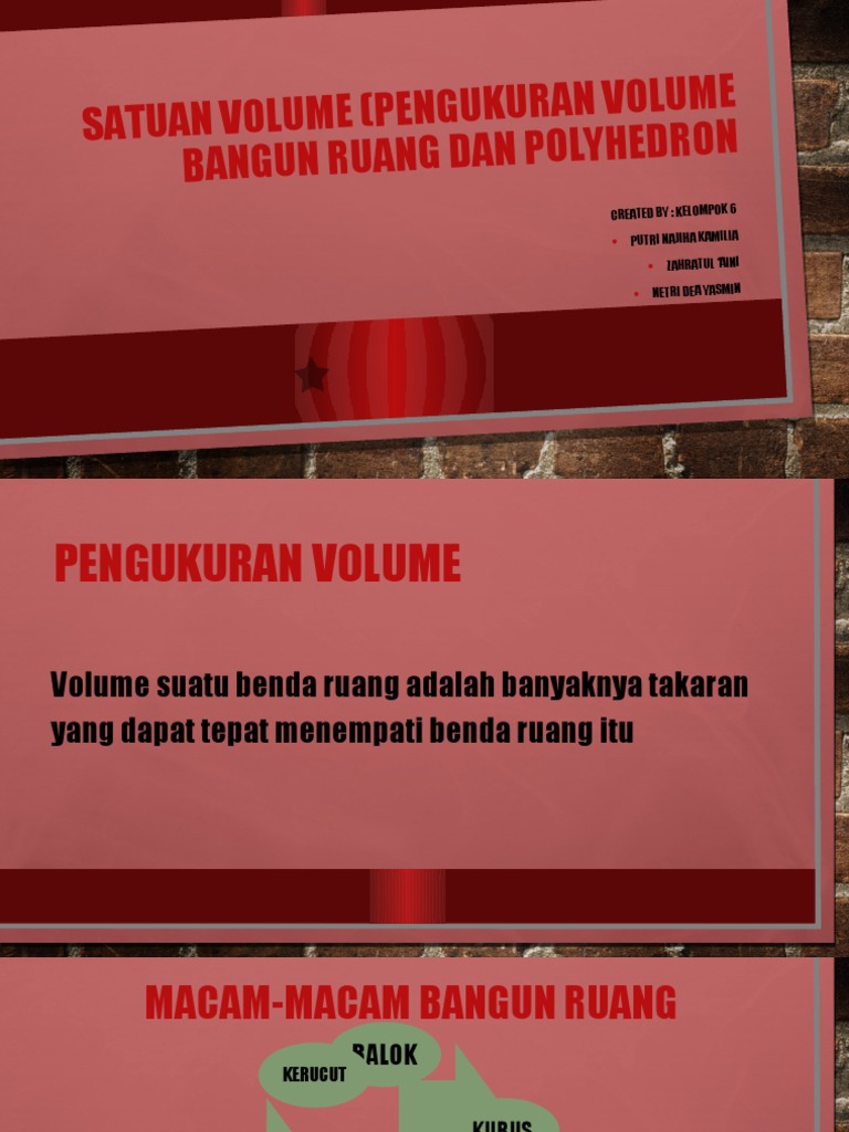 Geometri Dan Pengukuran-Kelompok 6-Pengukuran Satuan Volume Bangun ...