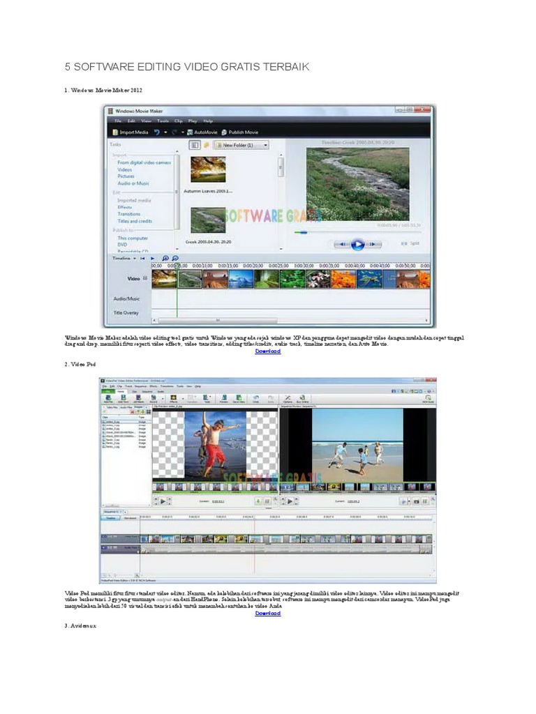 5 Software Editing Video Gratis Terbaik | PDF