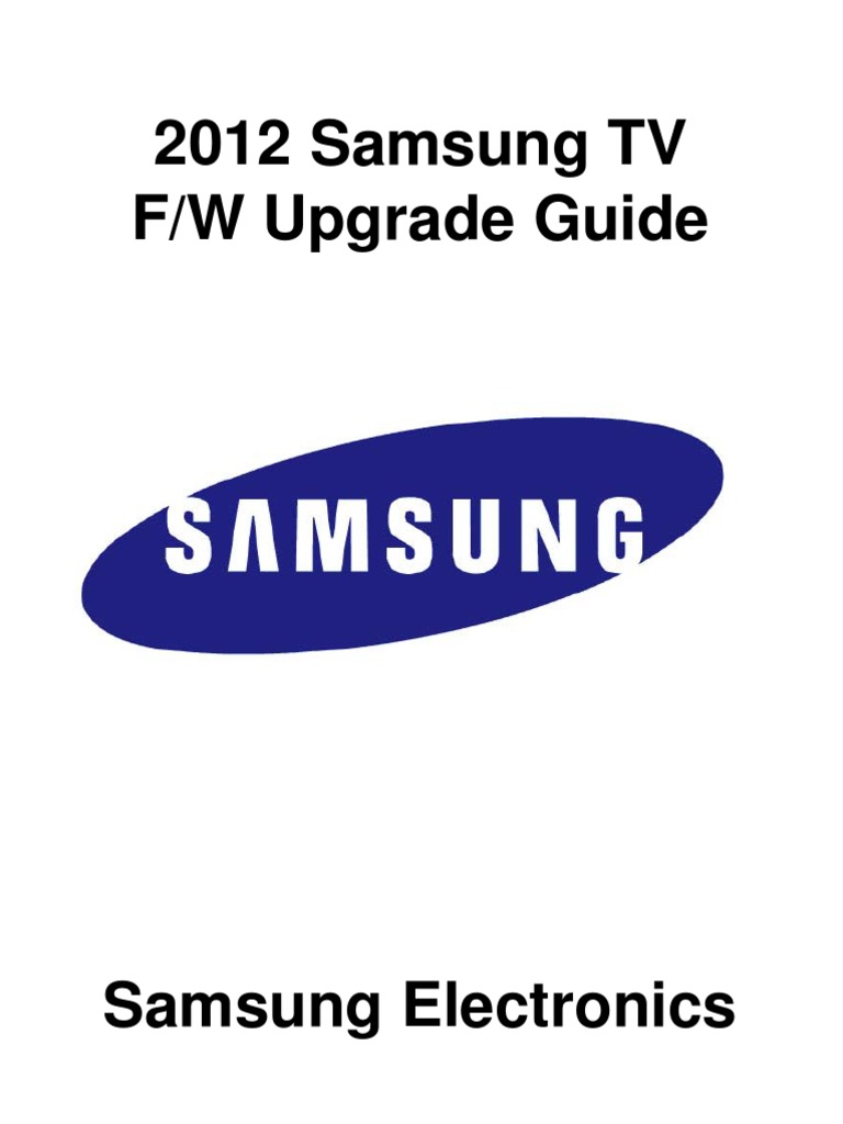 Samsung TV Firmware Update Guide | PDF | Usb Flash Drive | Computer File