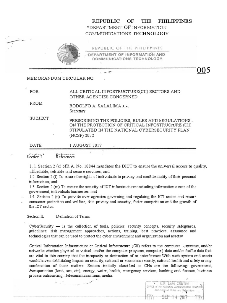 Memorandum Circular 005 PDF | PDF | Computer Security | Security