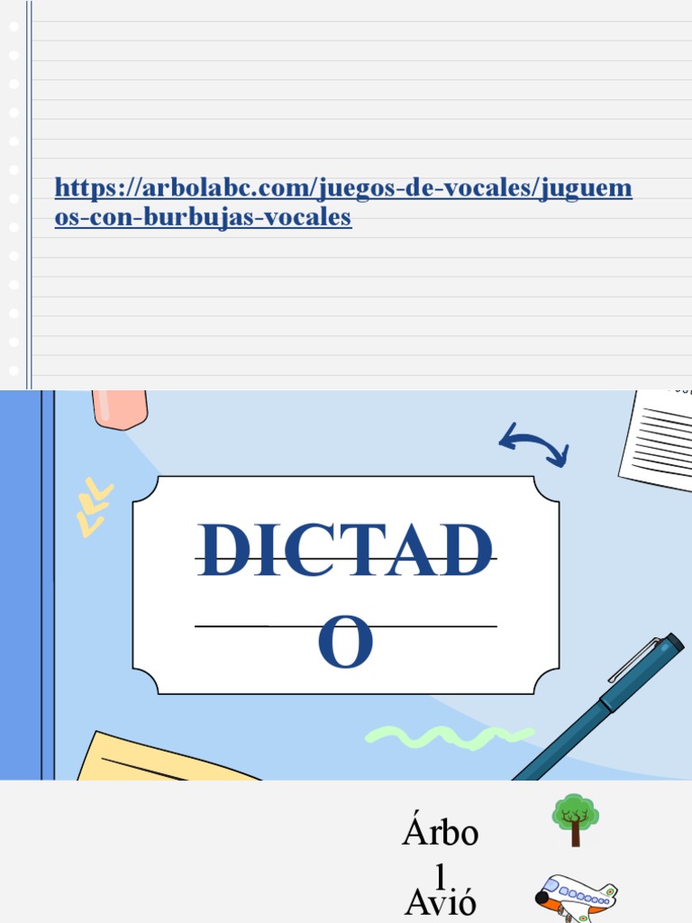 Dictado de Palabras-Vocales | PDF