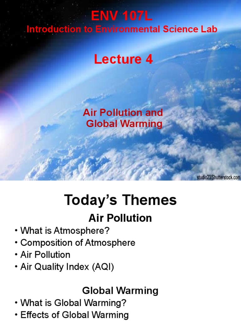 ENV 107L: Introduction To Environmental Science Lab | PDF | Atmosphere ...
