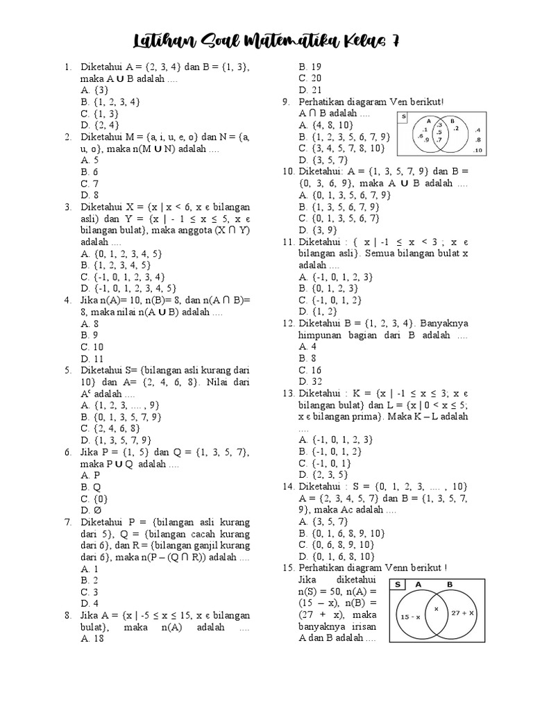 Latihan Soal Kelas 7 | PDF