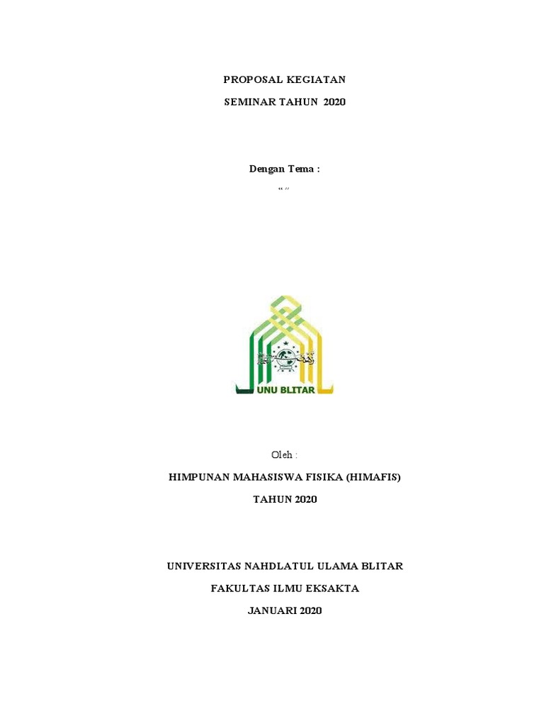Proposal Olimpiade Fisika UNU Blitar | PDF