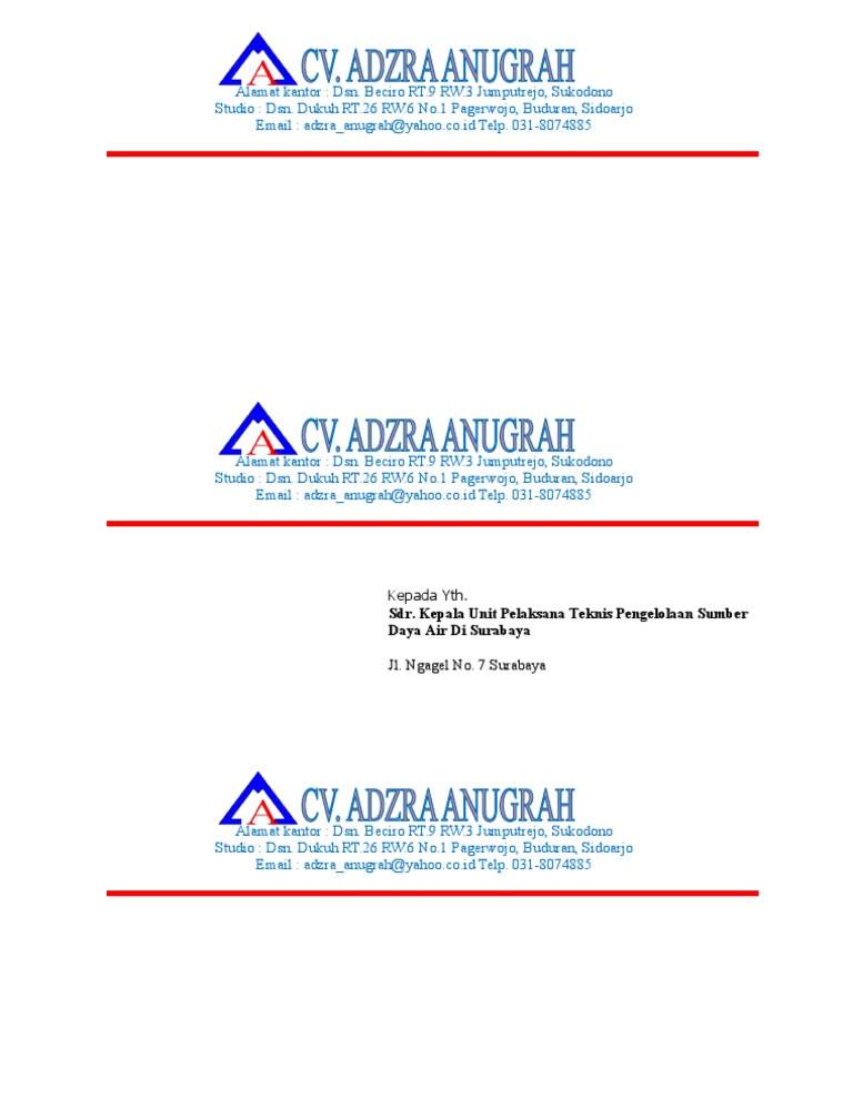 Amplop Cv. Adzra Anugrah | PDF