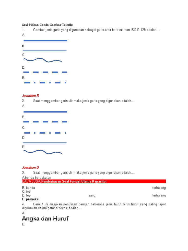 Soal Pilihan Ganda Gambar Teknik | PDF