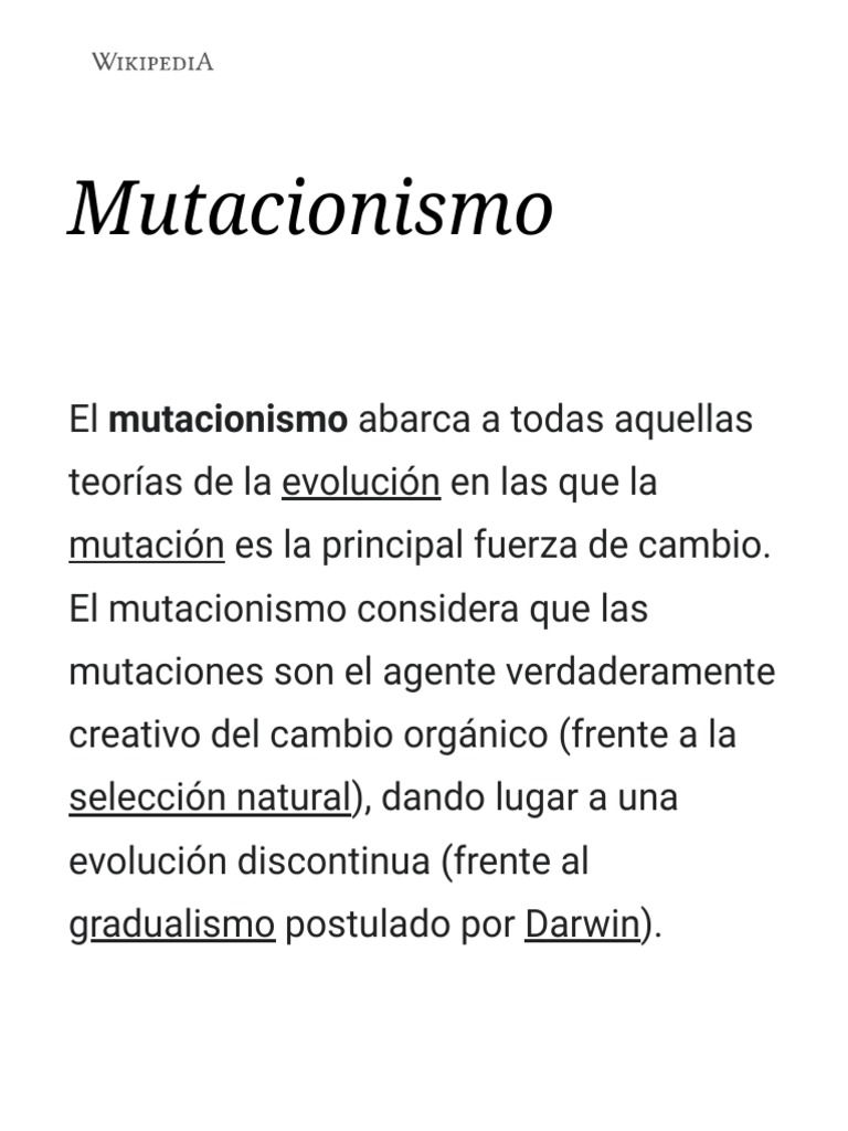 Mutacionismo | PDF | Naturaleza | Genética