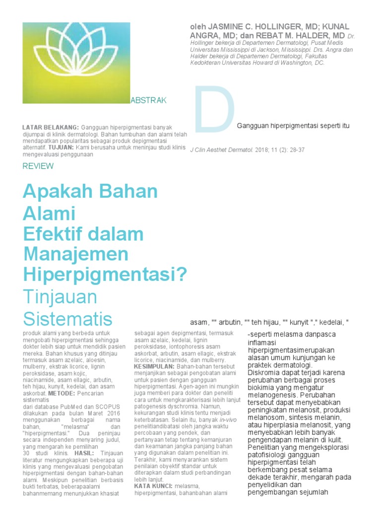 Salinan Terjemahan Journal English Hiperpigmentasi | PDF