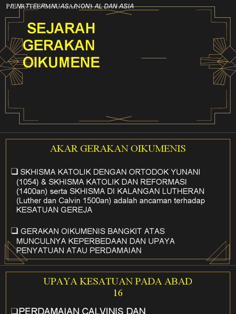 Sejarah Gerakan Oikumene Internasional Dan Asia | PDF | Agama ...