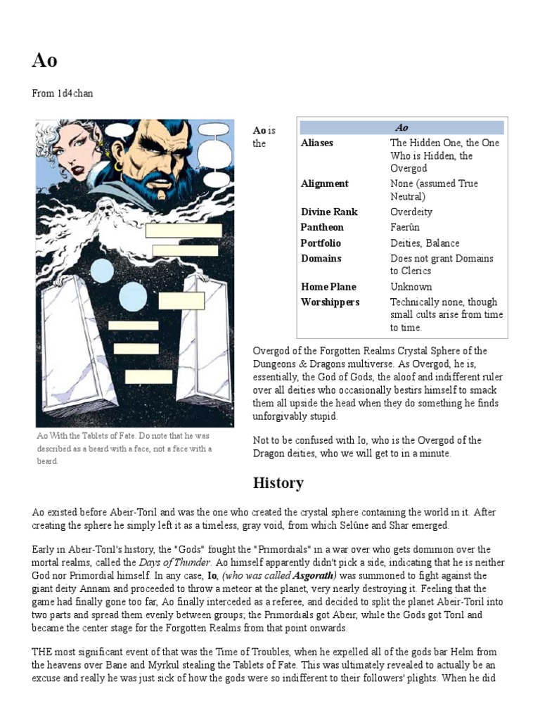 Ao - 1d4chan | Download Free PDF | Forgotten Realms | Deities