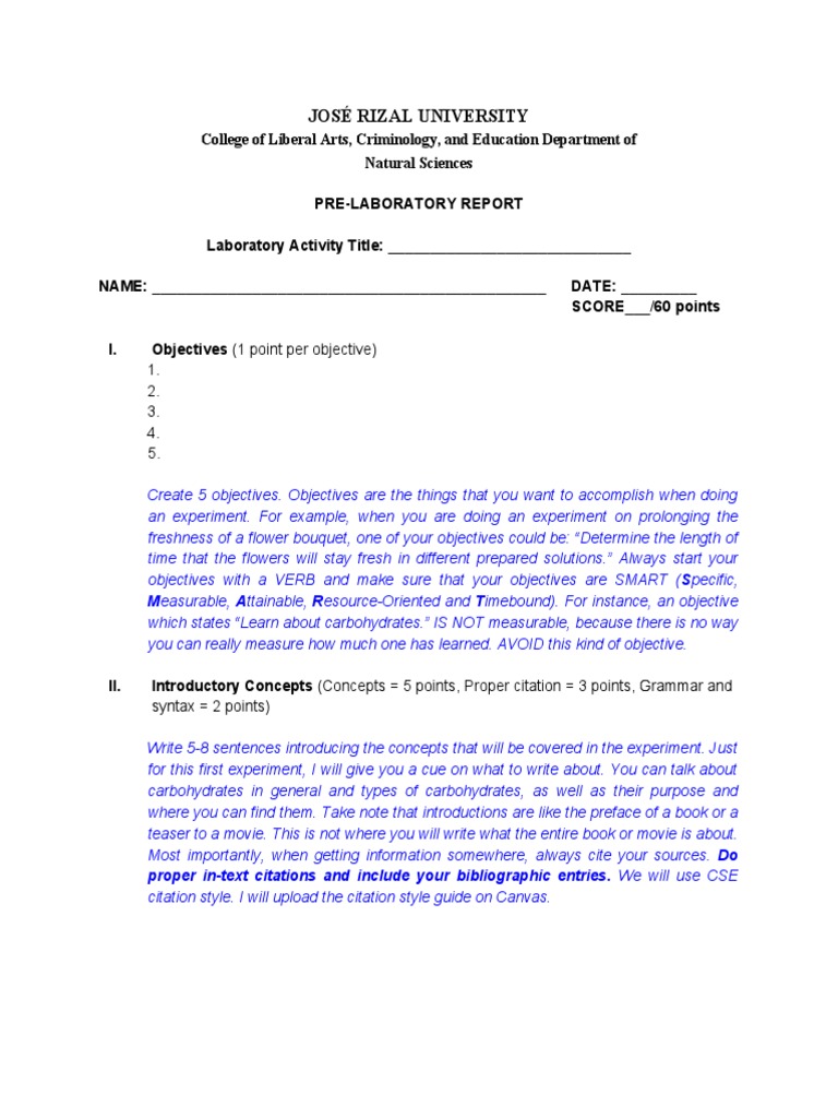 Pre-Lab Report Template and Guide | PDF | Starch | Corn Starch