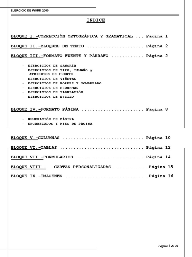 Ejercicios de Ofimática | PDF