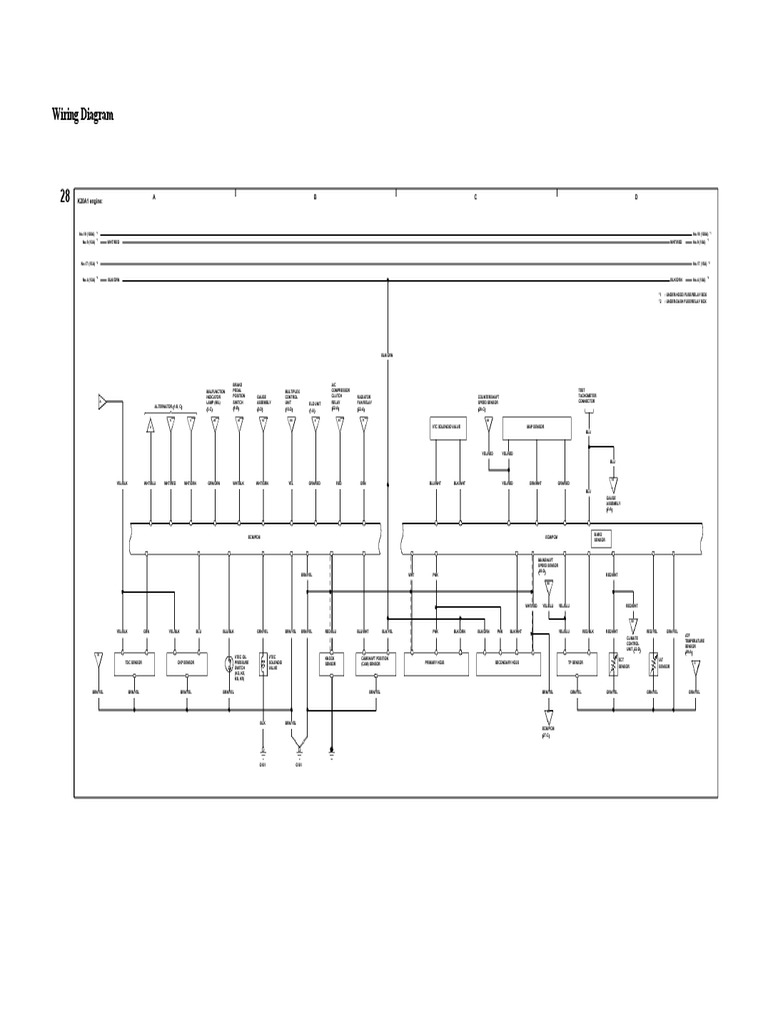 Wiring Diagram: K20A1 Engine: A B C D | PDF | Propulsion | Systems ...