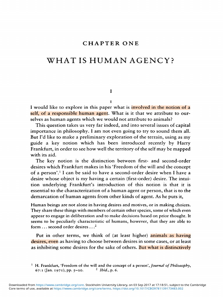 What Is Human Agency?: Chapter One | PDF | Utilitarianism | Pleasure