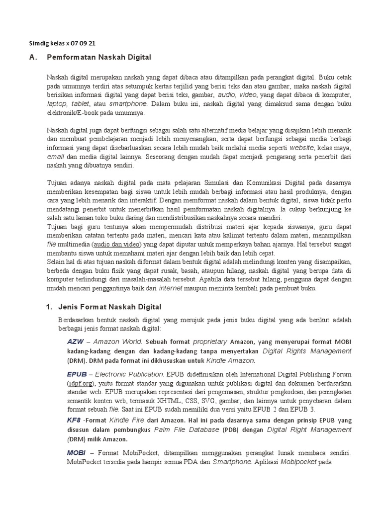 Simdig Kelas X 07092021 | PDF