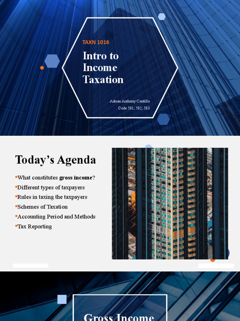Introduction to Income Taxation Basics | PDF | Gross Income | Taxpayer