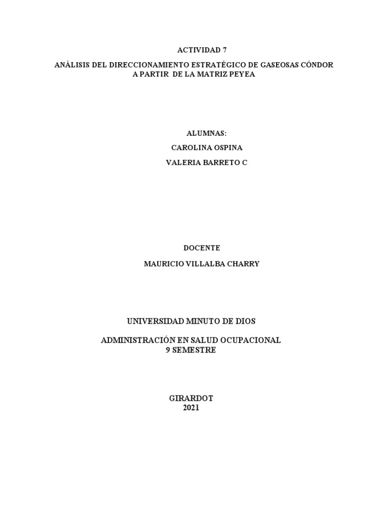 Análisis Estratégico de Gaseosas Cóndor | PDF | Economias | Business
