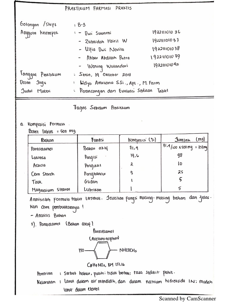 Rancangan Eval Tablet | PDF