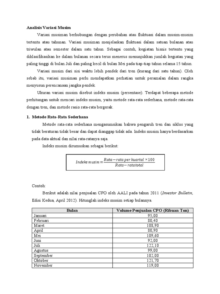 Indeks Musim dalam Variasi Musiman | PDF