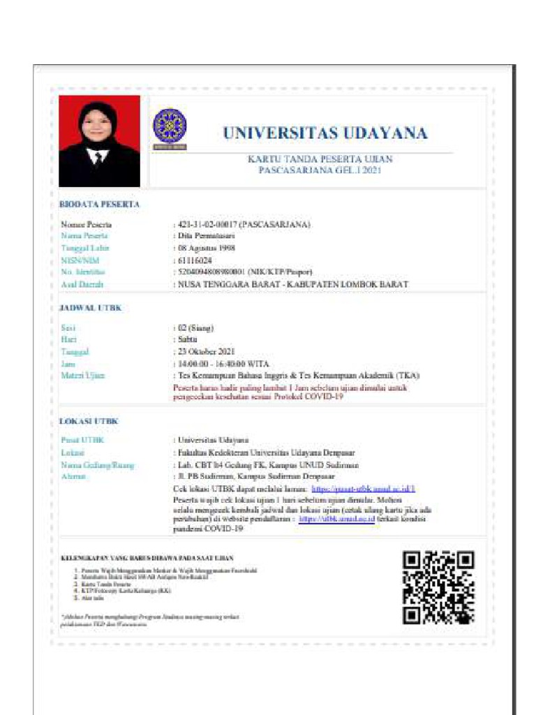 Registrasi Dita Permatasari | PDF