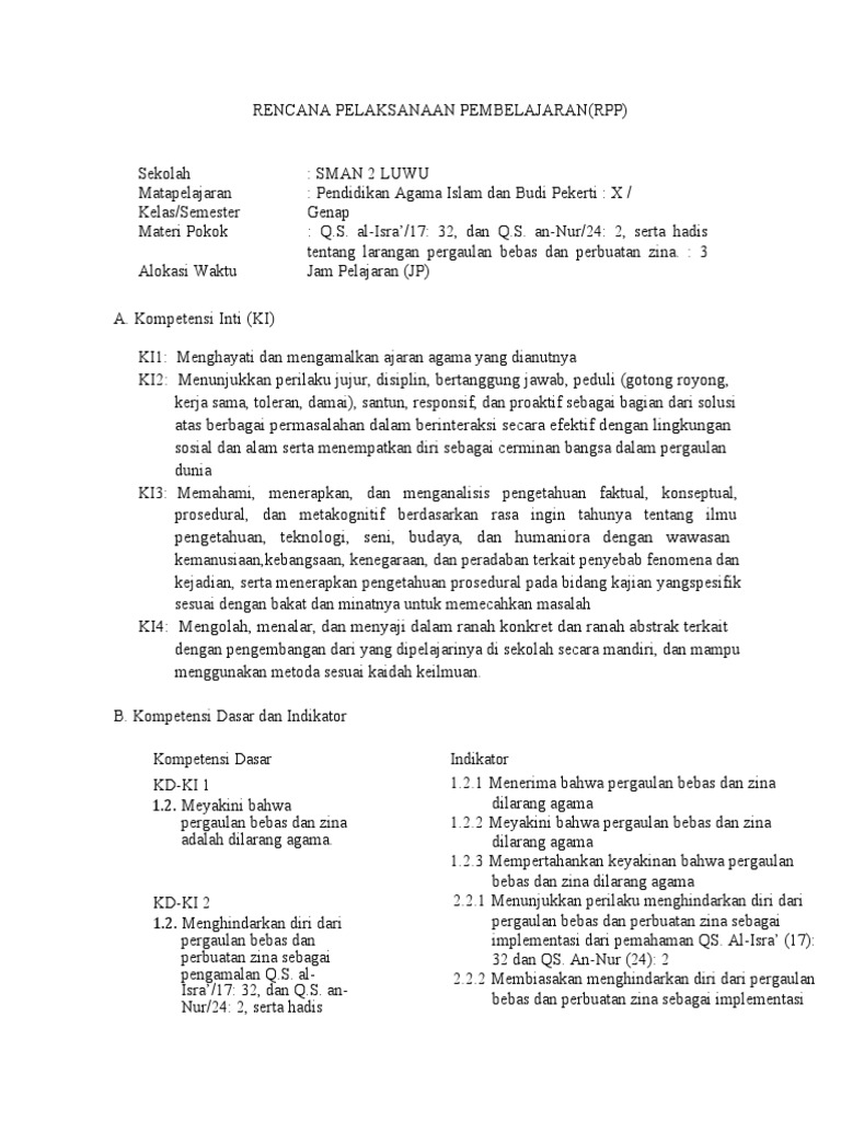 RPP Rafidah Nur Qalbi | PDF