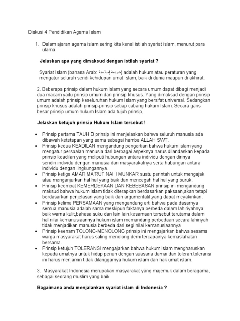 Diskusi 4 Pendidikan Agama Islam | PDF