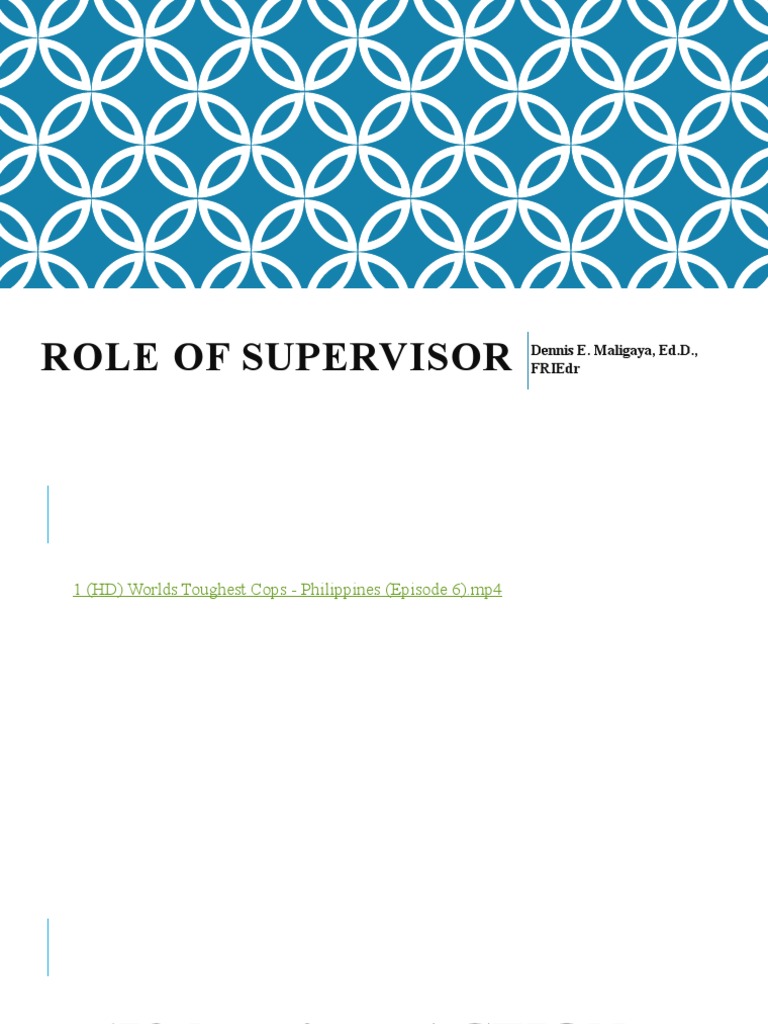 Role of Supervisor | PDF | Mentorship | Supervisor