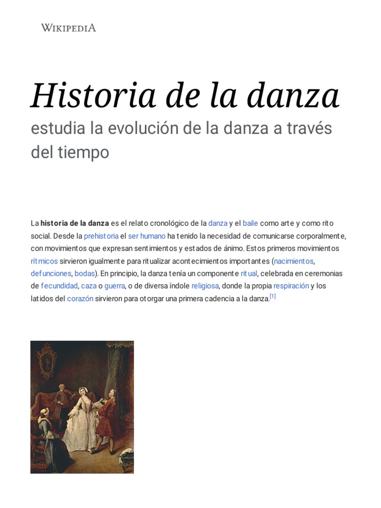 Historia de La Danza - Wikipedia, La Enciclopedia Libre | PDF | Ballet ...
