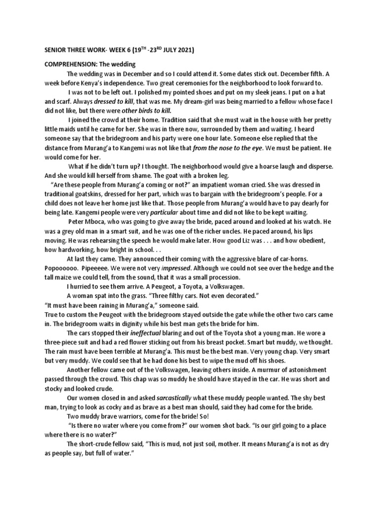 Senior English Comprehension | PDF | Art | Poetry