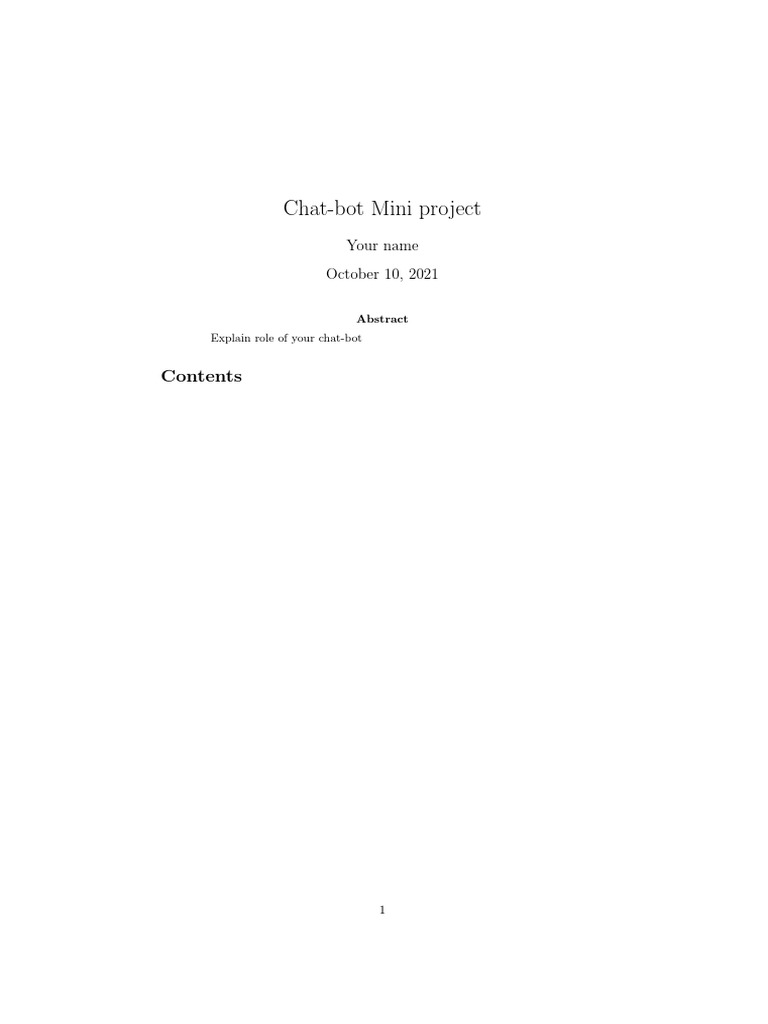 Chatbot Project Report | PDF