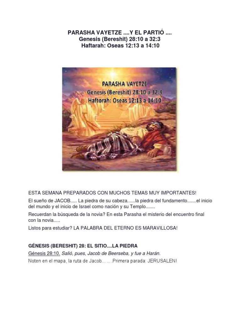 Parasha 7 Vayetze Liliana Hunter | PDF | Rachel | Jacob