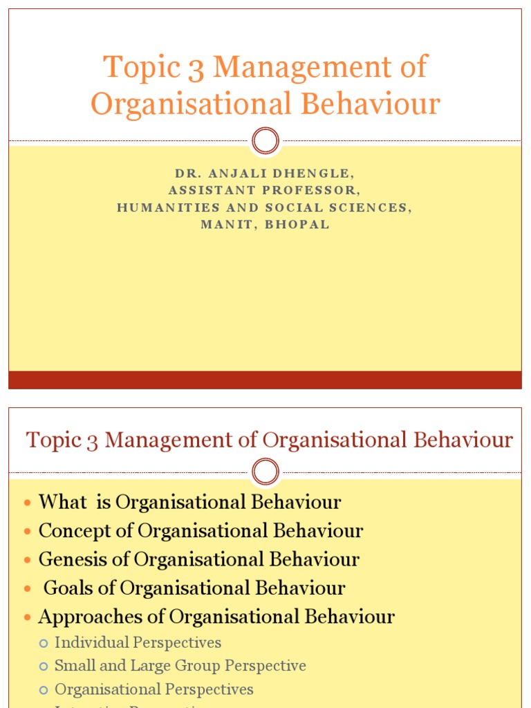 3 Management of Organisational Behaviour | PDF | Organizational ...