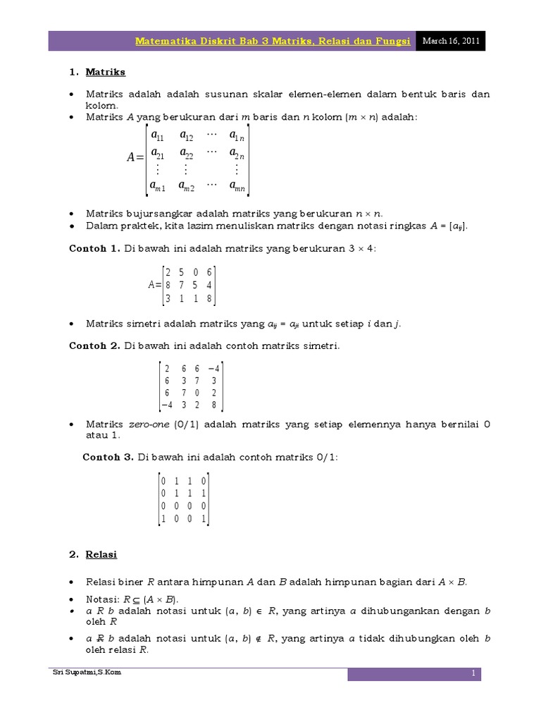 3-4-Matriks, Relasi Dan Fungsi | PDF