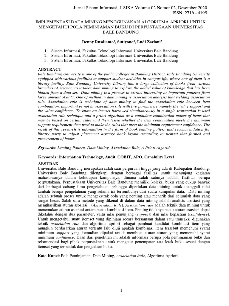 Implementasi Data Mining Menggunakan Algoritma Apriori Untuk Mengetahui ...