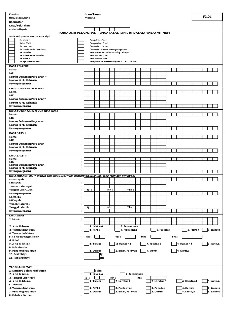 Formulir f201 | PDF