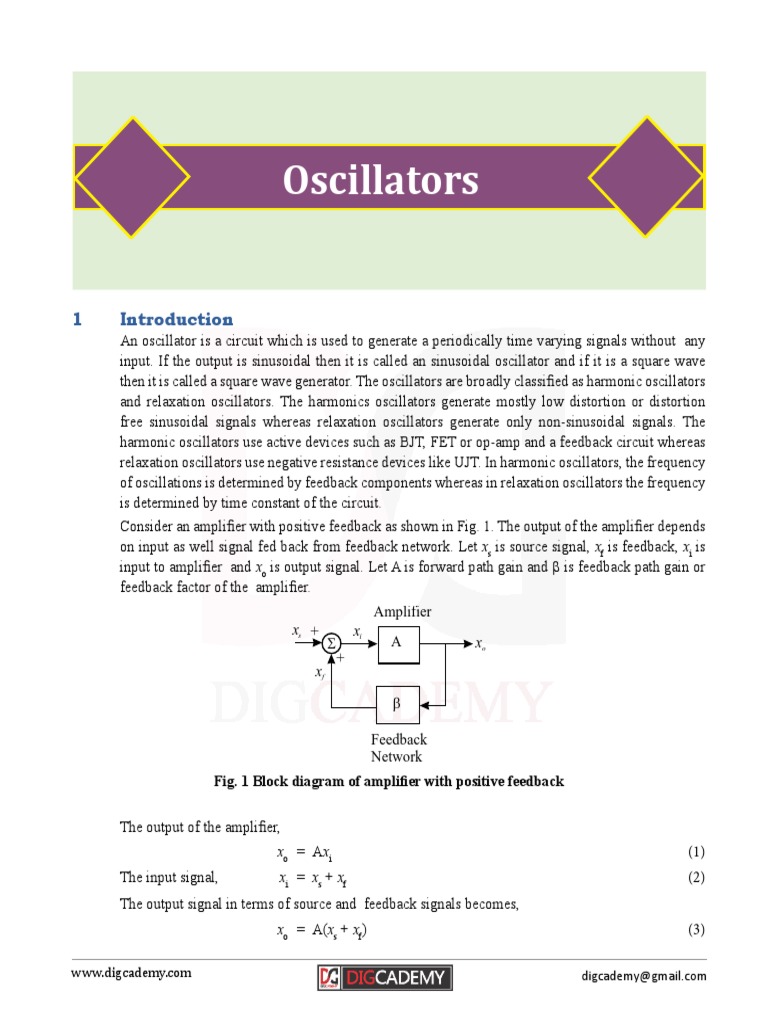 Chapter 14 Oscillators | PDF | Electronic Oscillator | Amplifier