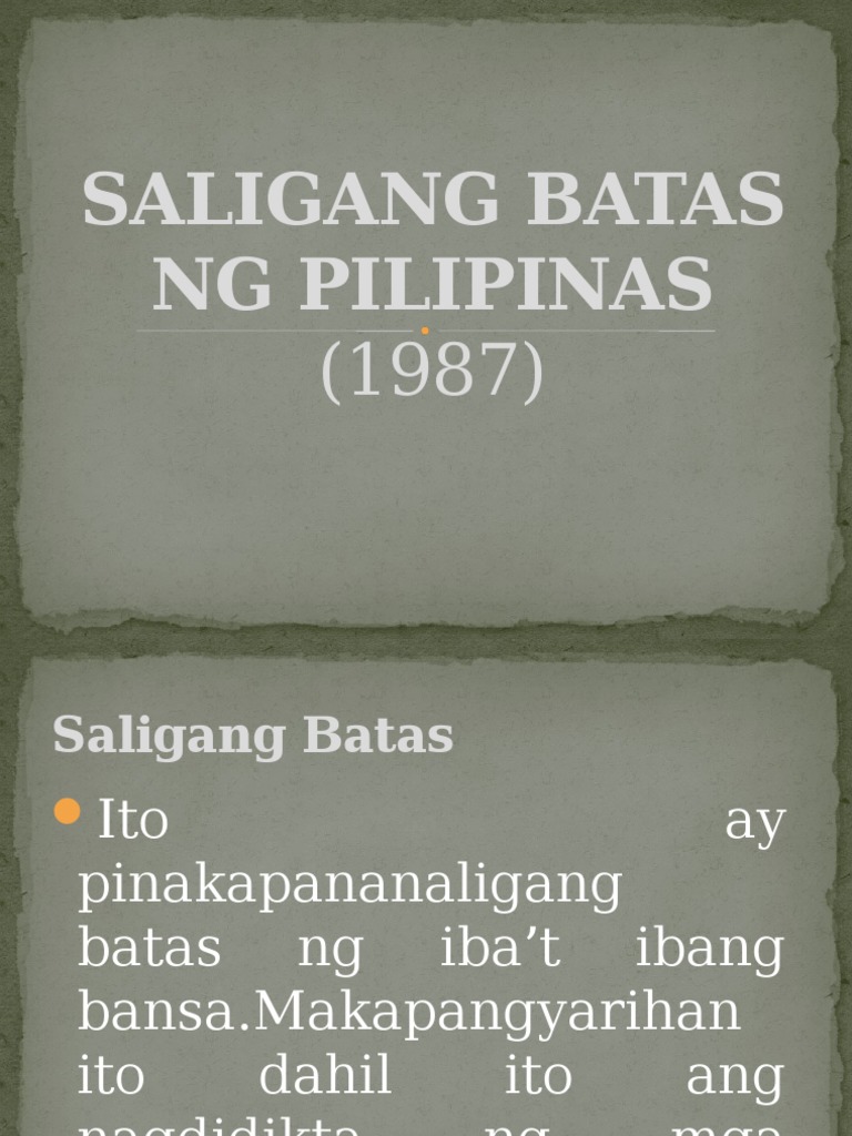 Saligang Batas NG Pilipinas 1987 | PDF