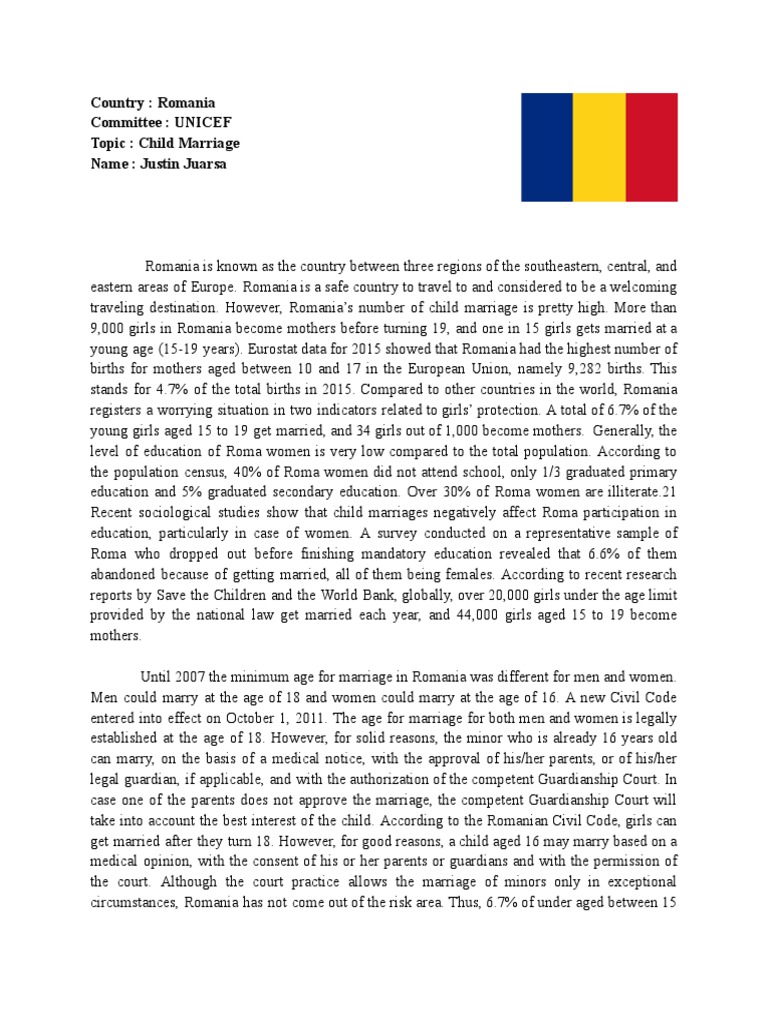 Position Paper MUN | PDF | Legal Guardian | Child Marriage