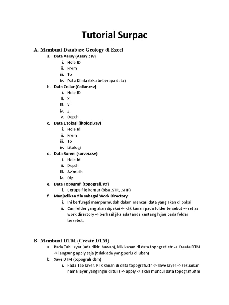 Tutorial Surpac | PDF