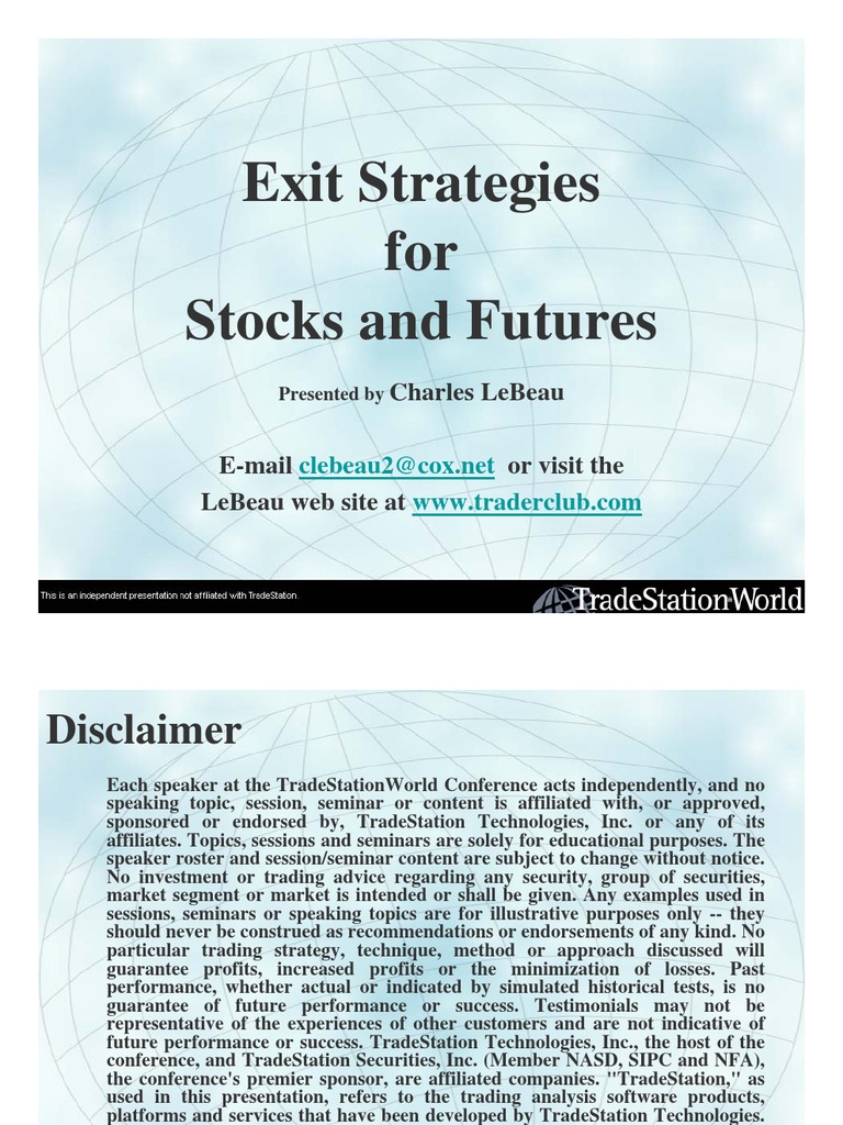 Exit Strategies For Stocks and Futures by LeBeau | PDF | Market ...