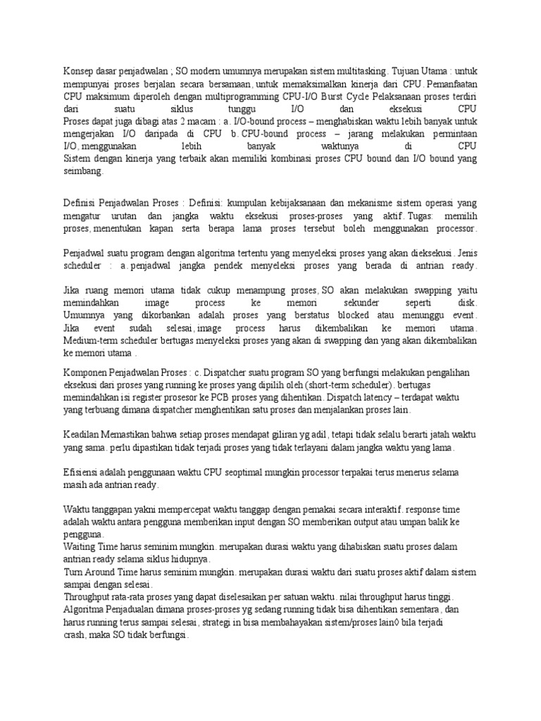 Penjadwalan Proses dalam Sistem Operasi | PDF